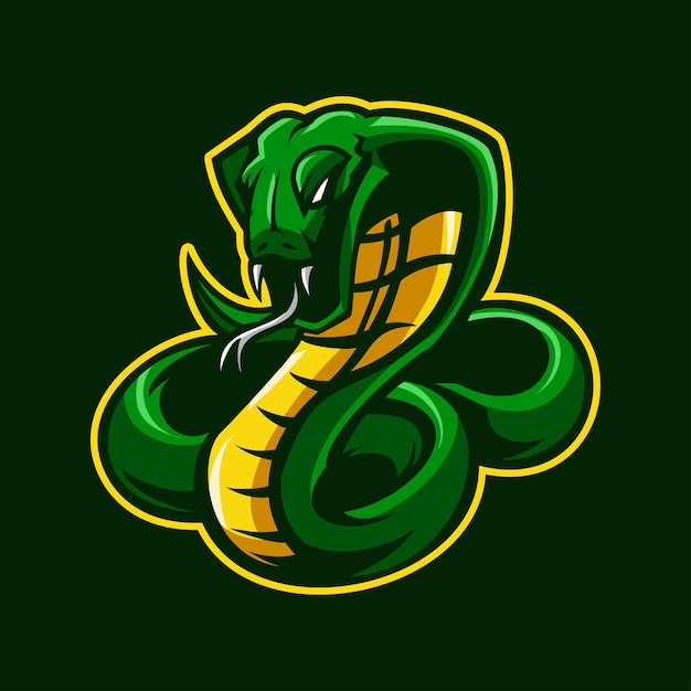 Fierce Green Snake Emblem with Striking Details | Jiffy Designs
