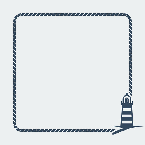 Marine Background. Sea Rope Frame With Lighthouse. Vector Illustration ...