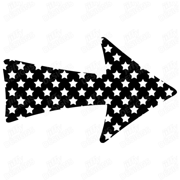 Starry Arrow Pointing Right with Bold Black and White Pattern | Jiffy ...