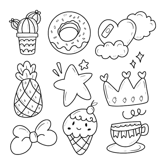 Whimsical Doodles of Playful Shapes and Sweet Treats | Jiffy Designs