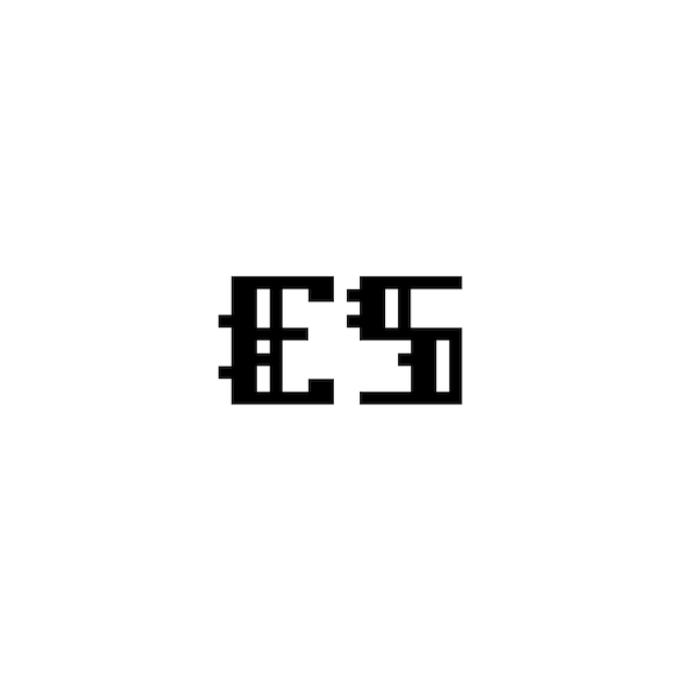 Minimalist Monogram Emblem with Modern Pixelated Design | Jiffy Designs
