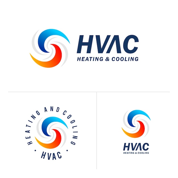 Vibrant HVAC Heating and Cooling Logo Design | Jiffy Designs