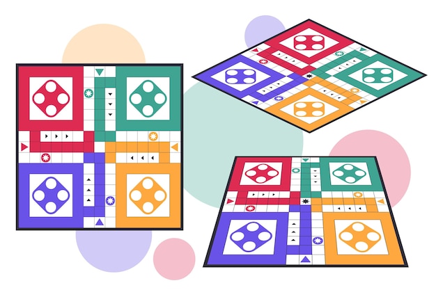 Vibrant Geometric Game Board Collection with Circular Motifs | Jiffy ...