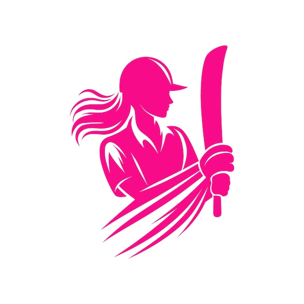 Vibrant Softball Player Silhouette in Pink | Jiffy Designs