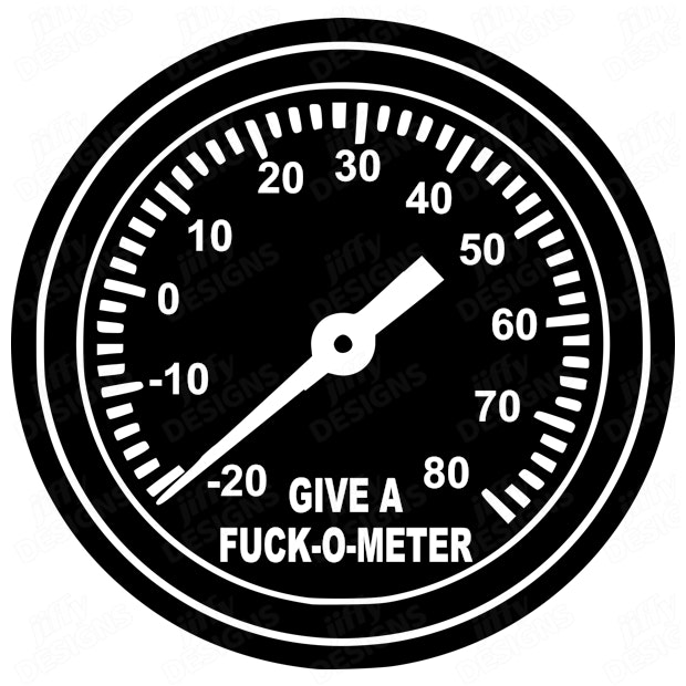 Vintage Speedometer Gauge with Humorous Profane Labeling | Jiffy Designs