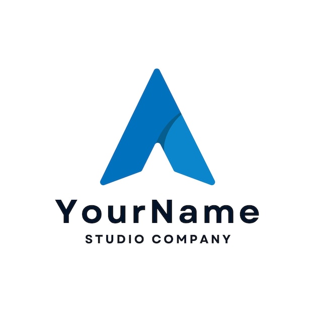 Minimalist Blue Triangle Logo for Creative Studio Company | Jiffy Designs