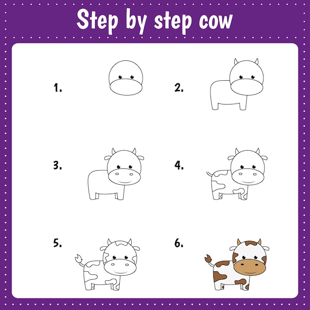 Charming Step-by-Step Cow Illustration Collection | Jiffy Designs