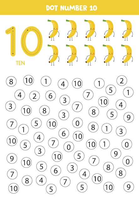 Vibrant Banana Dot Counting Educational Illustration | Jiffy Designs