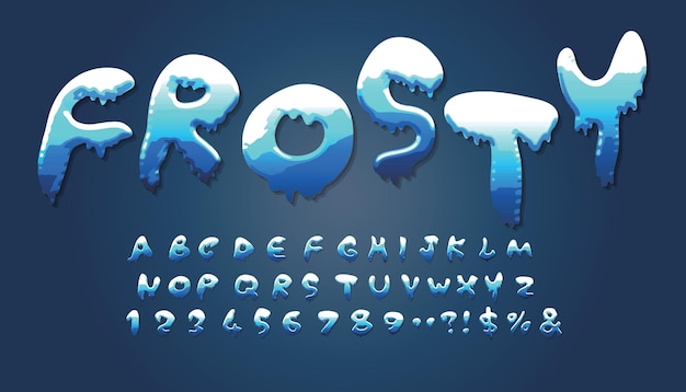 Frosty Winter Wonderland: Icy Alphabet and Symbols | Jiffy Designs