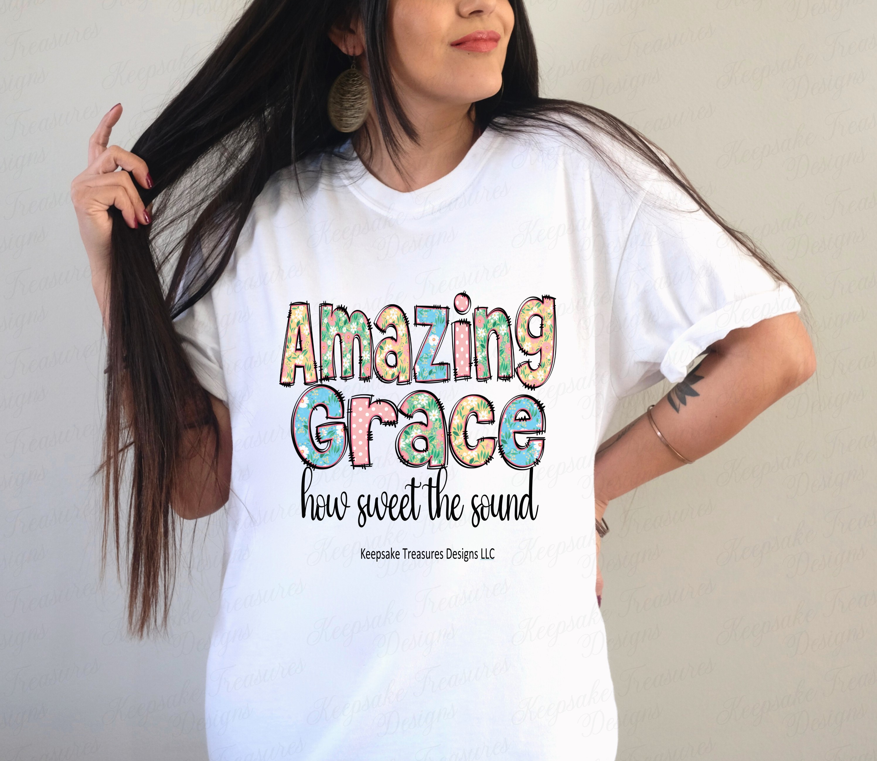 'Amazing Grace' Whimsical Lettering with Colorful Patchwork Patterns ...