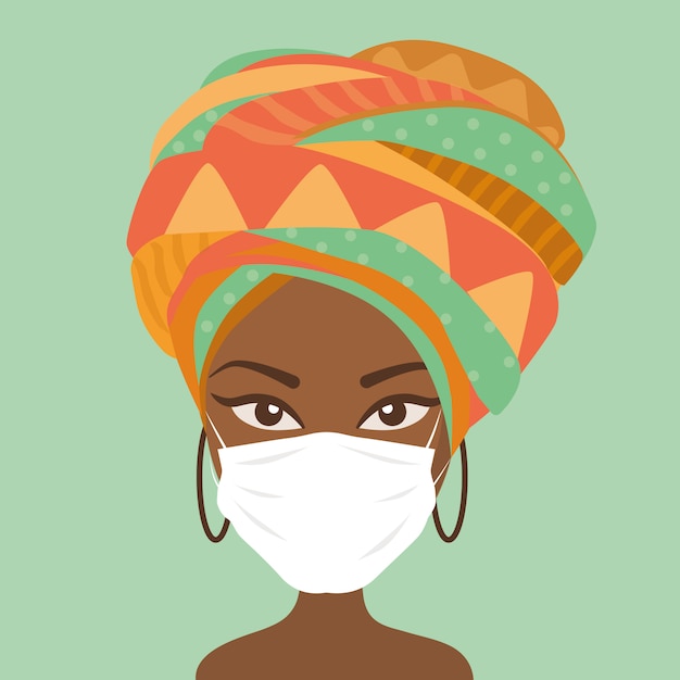 Vibrant Afro-Inspired Headwrap with Protective Face Mask | Jiffy Designs