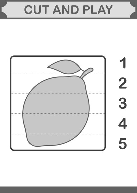 Minimalist Mango Silhouette on Cut and Play Template | Jiffy Designs