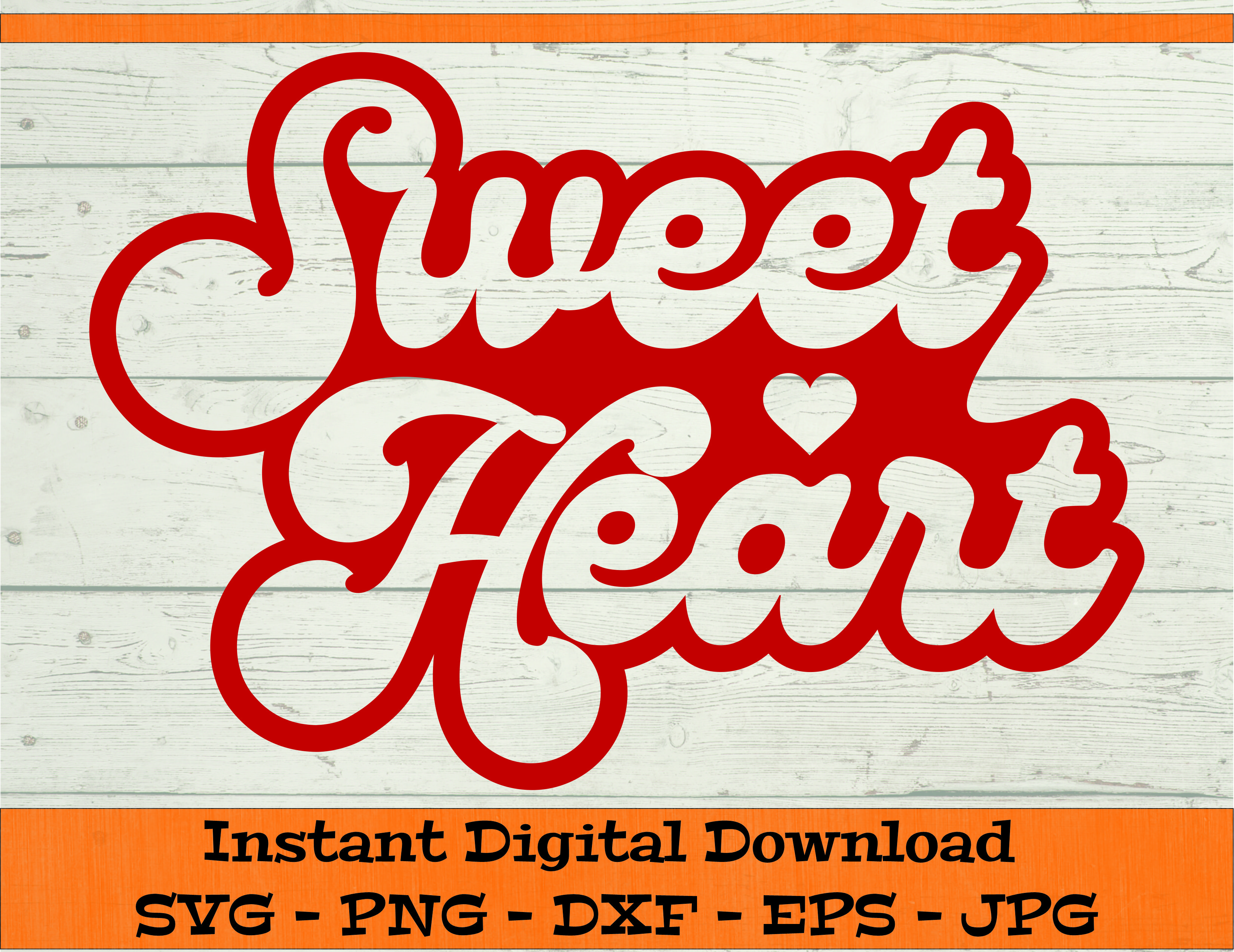 'Sweet Heart' Retro-Inspired Cursive Typography with Heart Accent ...