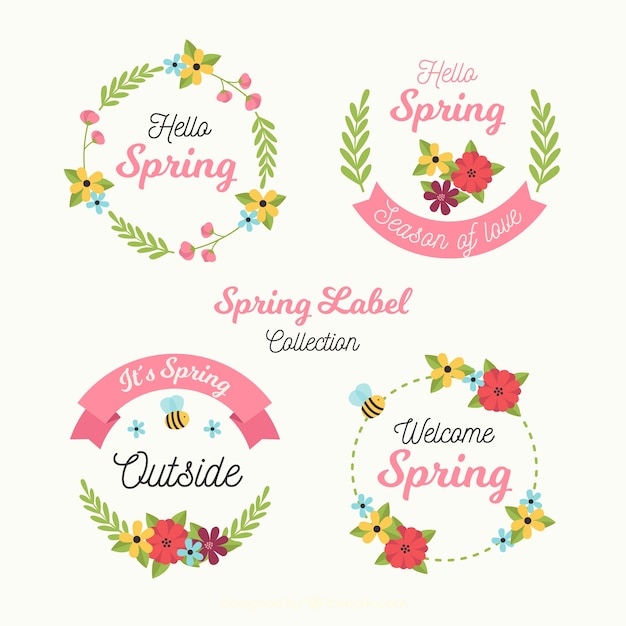 Spring Floral Wreath Labels with Bees and Blossoms | Jiffy Designs