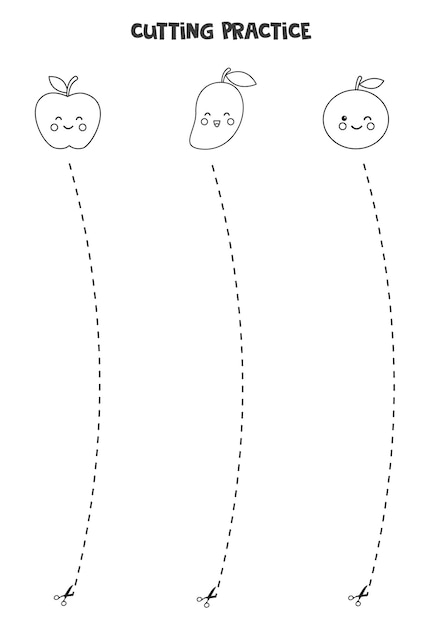 Charming Cutting Practice with Kawaii Fruits | Jiffy Designs