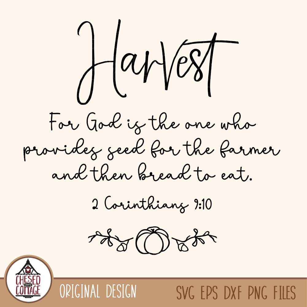 'Harvest' Scripture Quote with Elegant Calligraphy and Autumn Motif ...