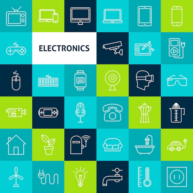 Diverse Collection of Vibrant Electronics and Technology Icons | Jiffy ...