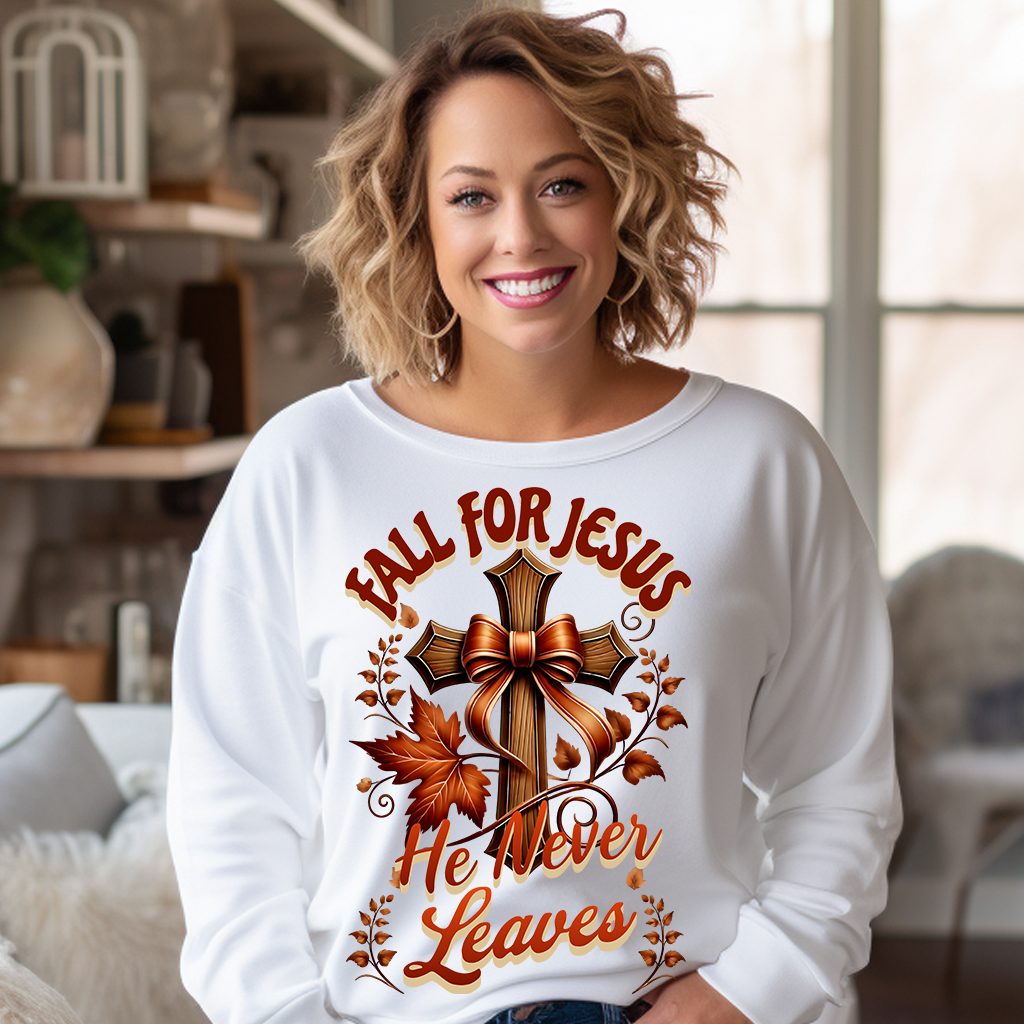 'Fall For Jesus He Never Leaves' Autumn-Inspired Religious Artwork with ...