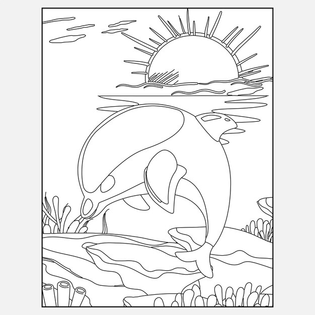 Majestic Orca Silhouette at Sunset | Jiffy Designs