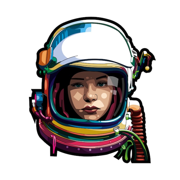 Vibrant Cosmic Explorer: A Captivating Astronaut Portrait | Jiffy Designs
