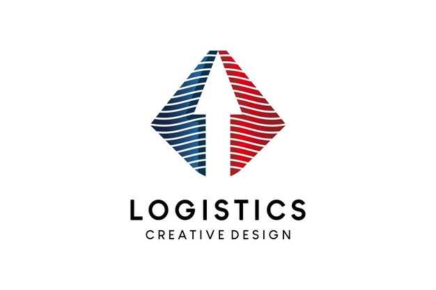 Vibrant Directional Arrow Logo with Striped Geometric Design | Jiffy ...