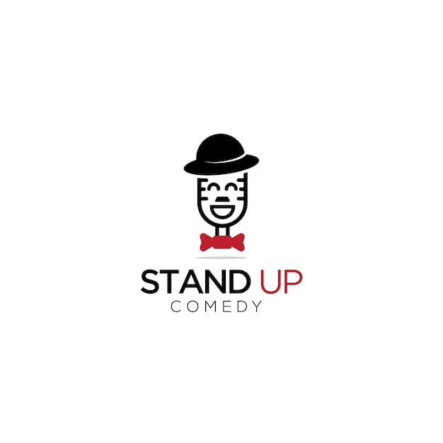 Whimsical Stand-Up Comedian Logo with Bowler Hat | Jiffy Designs