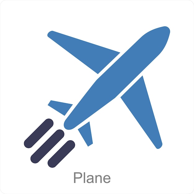 Stylized Blue Airplane Icon with Minimalist Design | Jiffy Designs