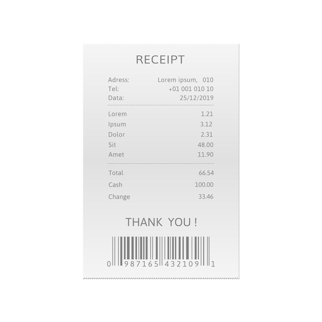 Detailed Retail Receipt with Itemized Purchases and Total | Jiffy Designs