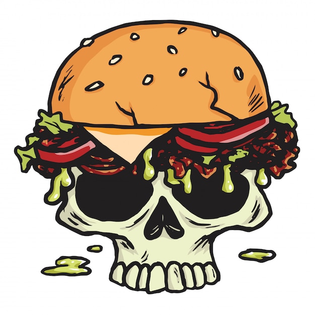Burger Skull: A Tasty Fusion of Life and Death | Jiffy Designs