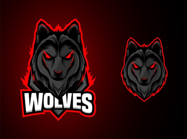 Fierce Wolves Emblem with Glowing Red Eyes | Jiffy Designs