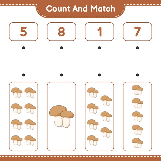 Charming Mushroom Counting and Matching Game | Jiffy Designs