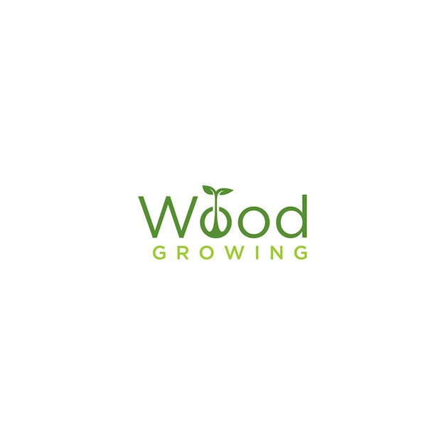 Wood Growing Logo with Sprout and Leaf Design | Jiffy Designs