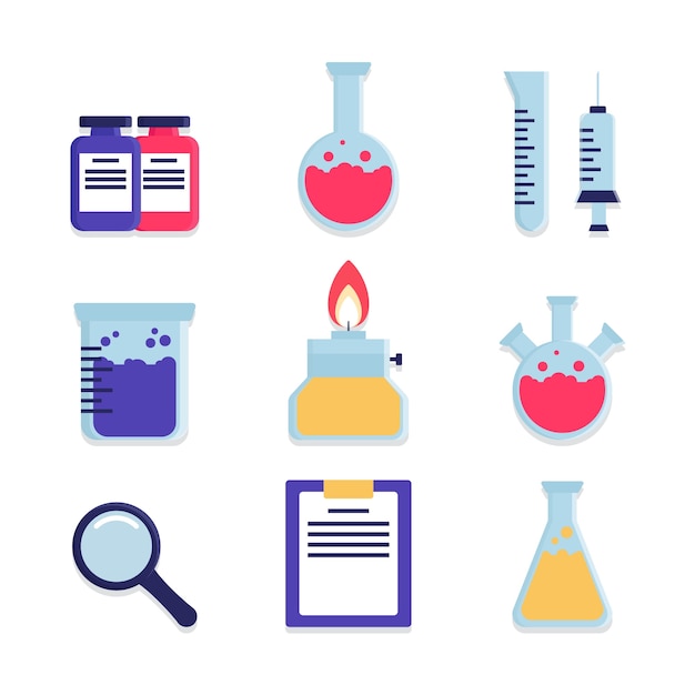 Vibrant Laboratory Glassware and Scientific Symbols | Jiffy Designs