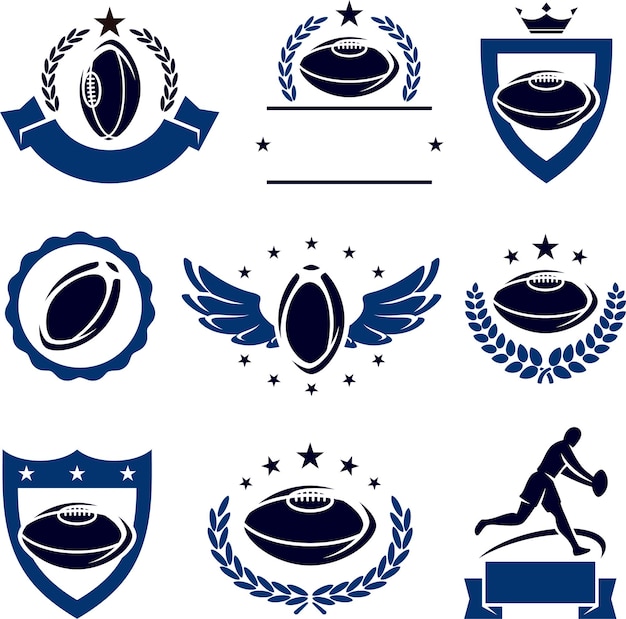 Iconic Rugby Ball Emblems and Insignia Collection | Jiffy Designs