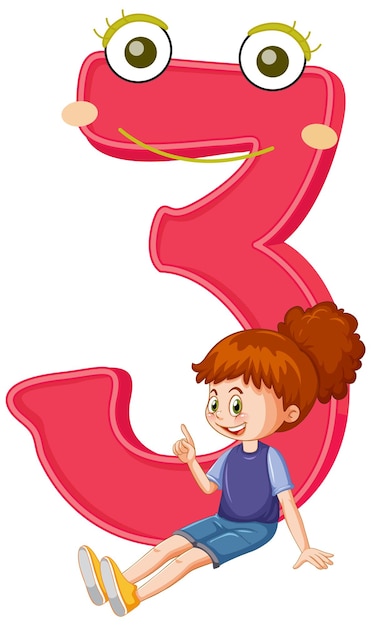 Cheerful Number Three with Playful Cartoon Boy | Jiffy Designs