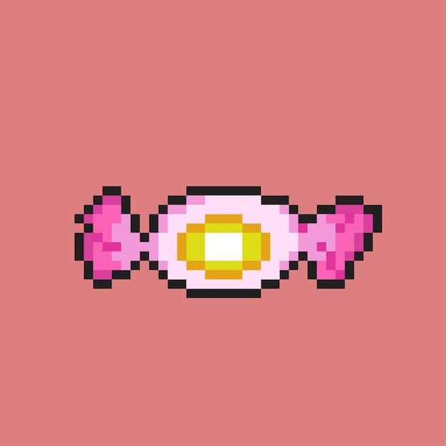 Vibrant Pixel Art Candy on Coral Background | Jiffy Designs