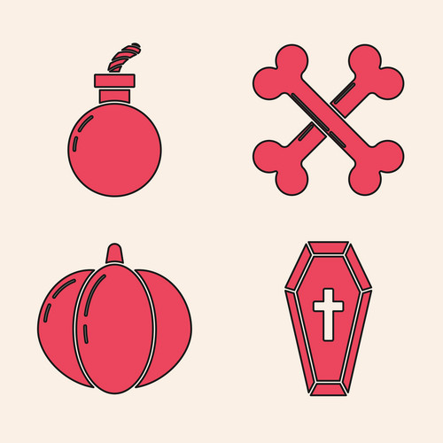 Set Coffin With Christian Cross , Bomb Ready To Explode , Crossed Bones ...