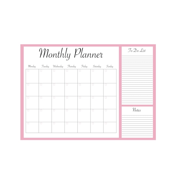 Elegant Monthly Calendar with Floral Border and To-Do List | Jiffy Designs