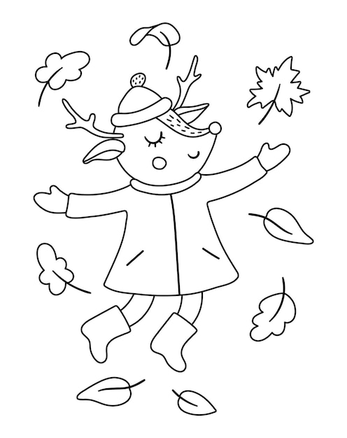 Whimsical Autumn Sprite Dances Among Falling Leaves | Jiffy Designs