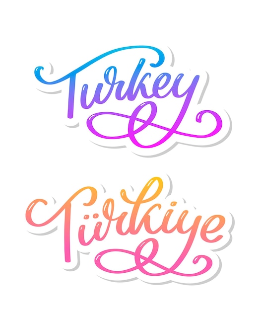 Vibrant Calligraphic Lettering for Turkey and Turkiye | Jiffy Designs