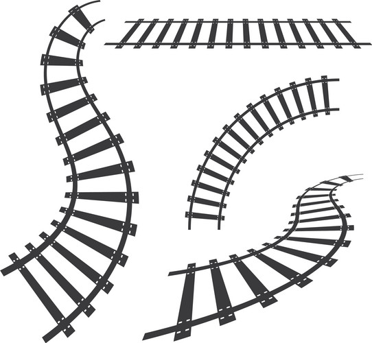 Train Tracks Vector Icon Design Template Illustration | Jiffy Designs