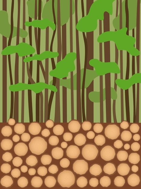 Vibrant Forest with Wooden Stumps Backdrop | Jiffy Designs