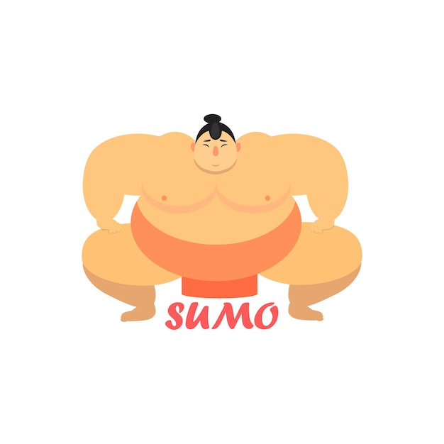 Cheerful Sumo Wrestler in Vibrant Orange Attire | Jiffy Designs