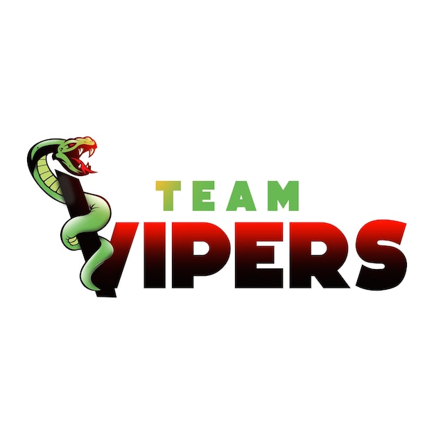 Fierce Green Snake Coiling Around Team Vipers Logo | Jiffy Designs