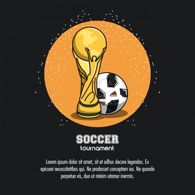 Soccer Tournament Logo with Golden Trophy and Ball Illustration | Jiffy ...