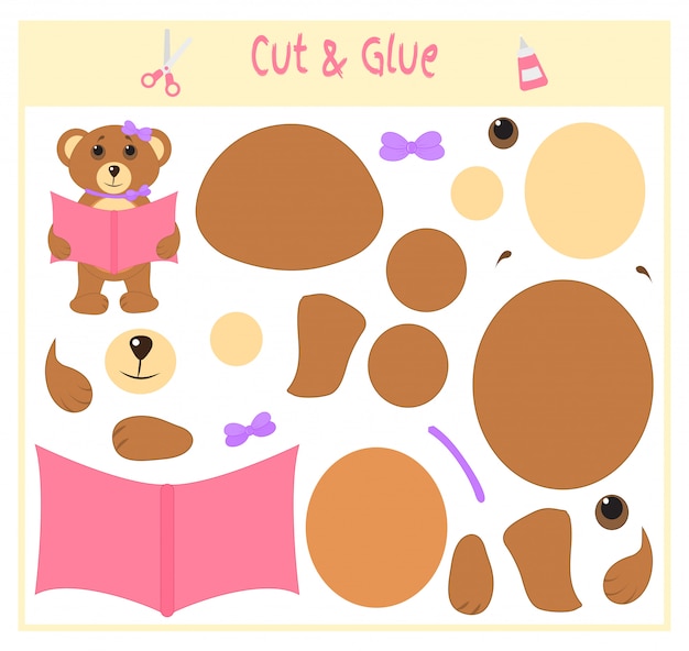 Charming Cut-and-Glue Teddy Bear Craft Kit with Shapes and Accessories ...