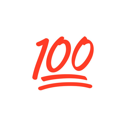 100 Hundred Emoticon Vector Icon. 100 Emoji Score Sticker. | Jiffy Designs