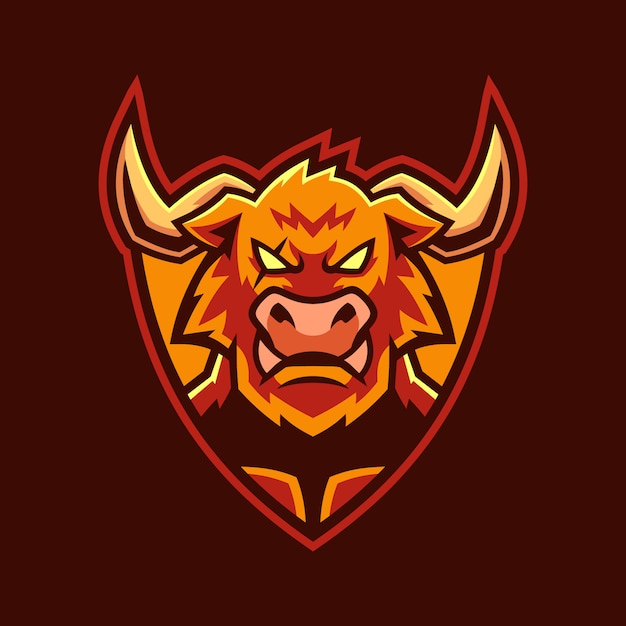 Fierce Minotaur Mascot Logo in Bold Fiery Colors | Jiffy Designs