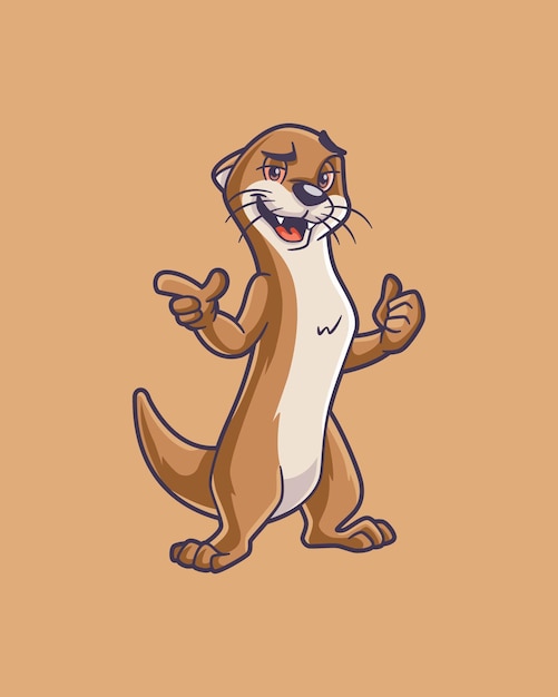 Charming Otter Mascot Flashing a Friendly Gesture | Jiffy Designs