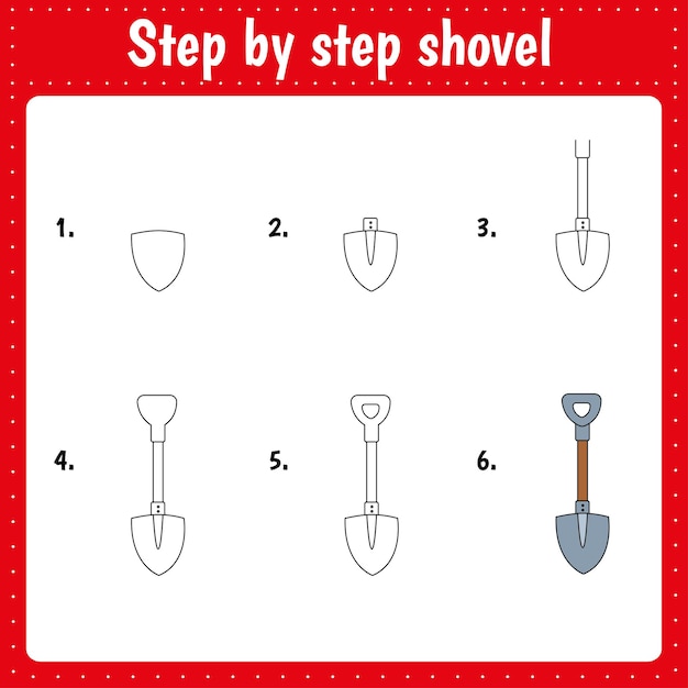 Detailed Illustration of a Step-by-Step Shovel Design | Jiffy Designs